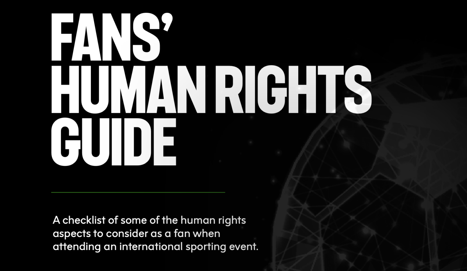 FSE & CSHR Launch Fans’ Human Rights Guide - Sport & Rights Alliance